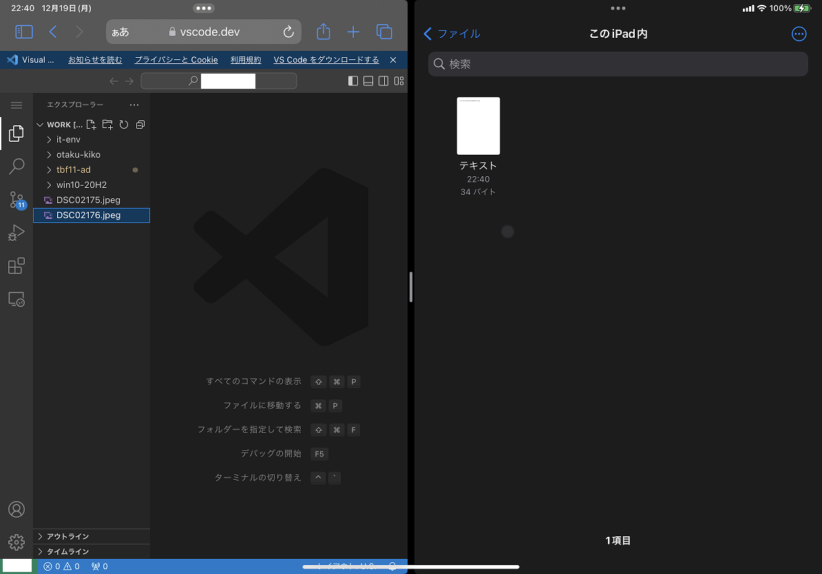 【2022年12月時点の最適解】iPadでVS Codeを利用する - Remote Tunnels - しょぼんブログ